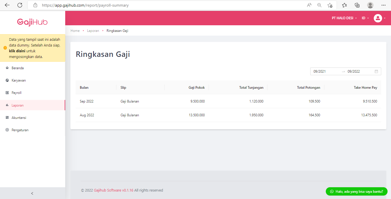 Cara Melihat Laporan Payroll di GajiHub - Software Payroll & HR Gajihub