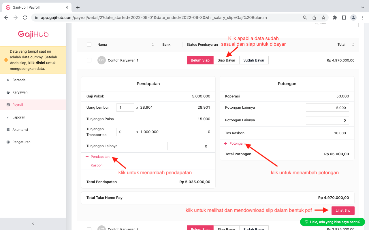 Cara Melakukan Pembayaran Gaji di GajiHub - Software Payroll Gajihub